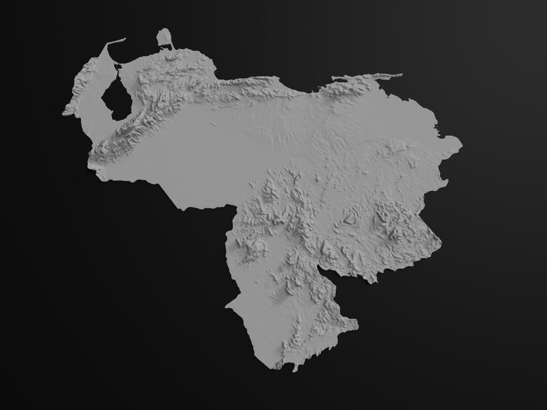 Venezuela Topographical Relief Map | 3D Model Stl for CNC and 3D ...