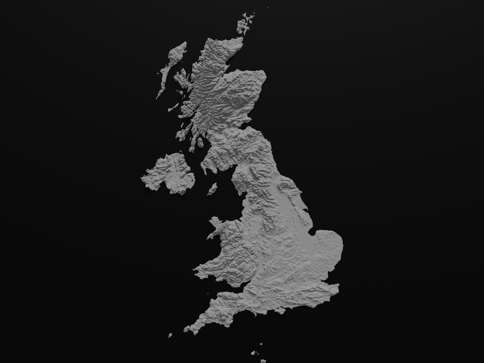 United Kingdom Topographic Map 3D Model Stl for CNC and 3D - Etsy
