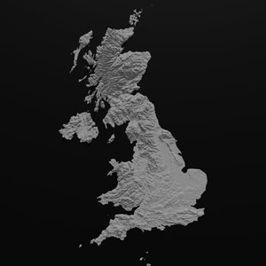United Kingdom Topographic Map 3D Model Stl for CNC and 3D - Etsy