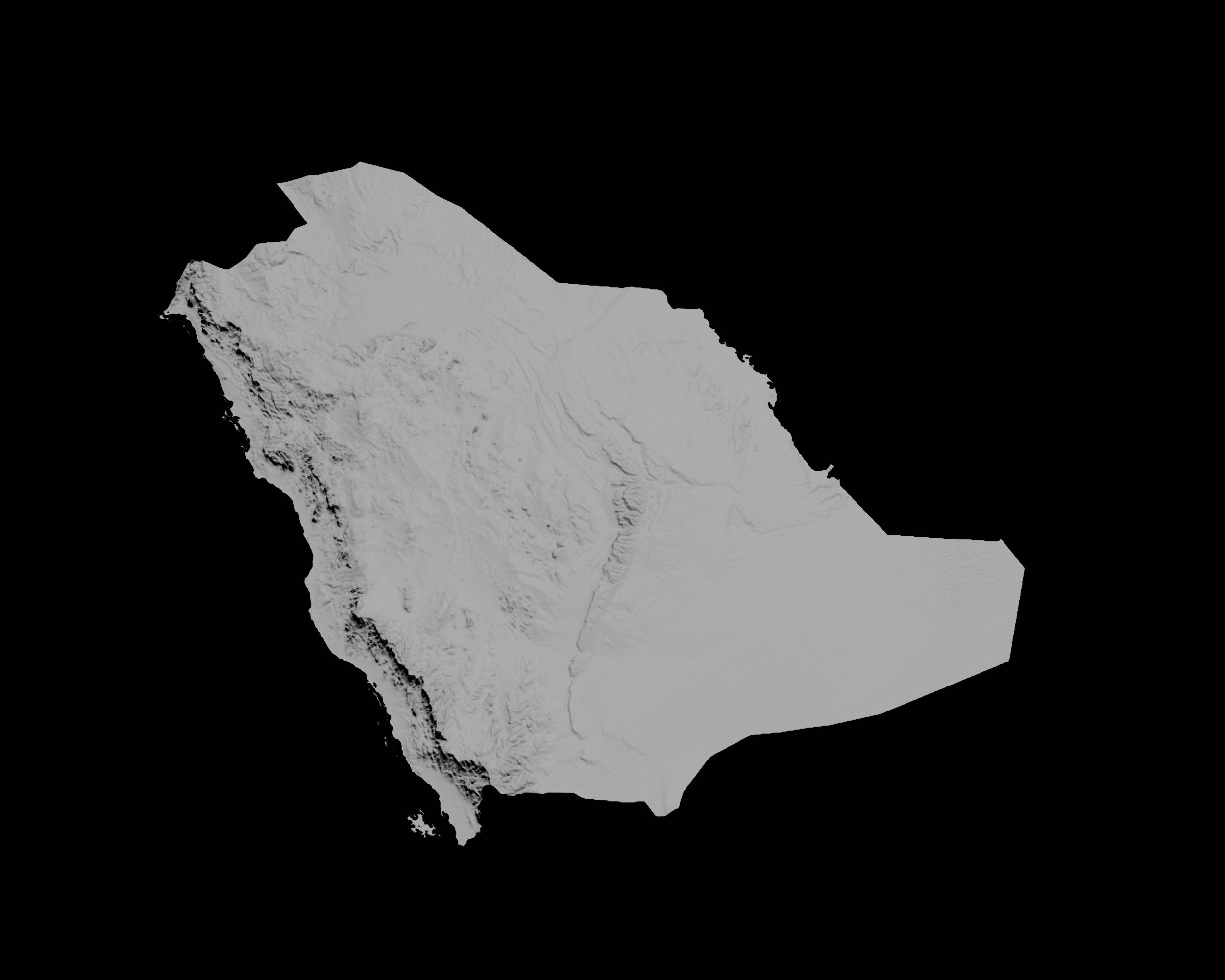 Saudi Arabia Topographic Map 3D Model Stl for CNC and 3D - Etsy
