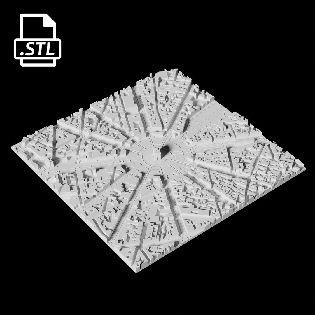 Paris City 3D Print File | STL File for 3D Printing | 3D Map of Paris ...