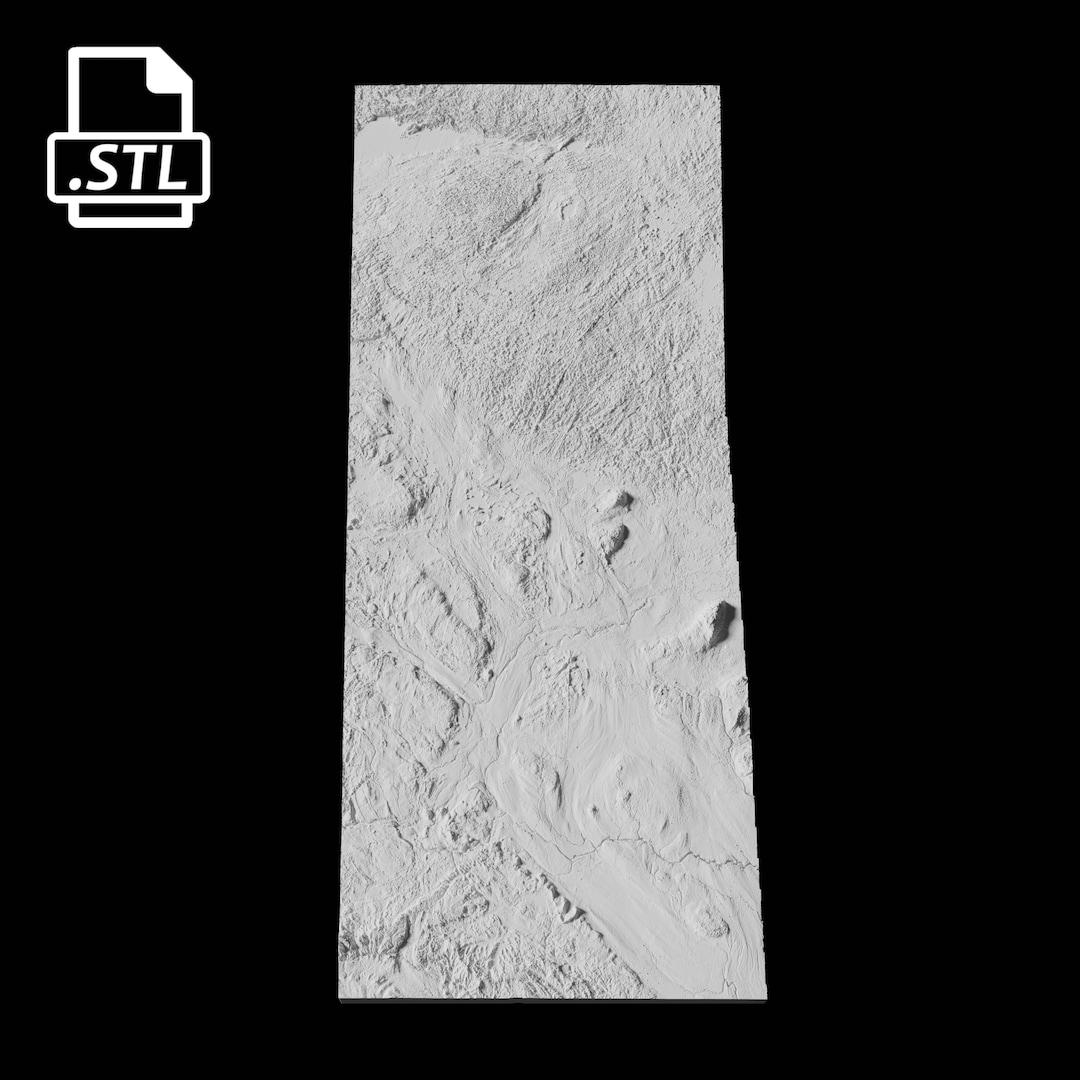 Saskatchewan Topographic Map 3D Model File Stl File for CNC Milling and ...