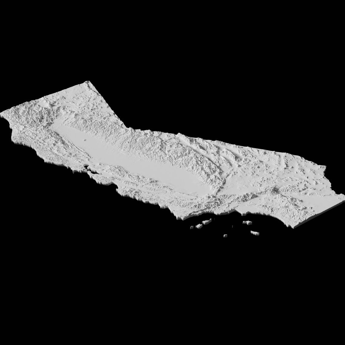 State of California Topographic Map 3D Model File | Stl File for CNC ...