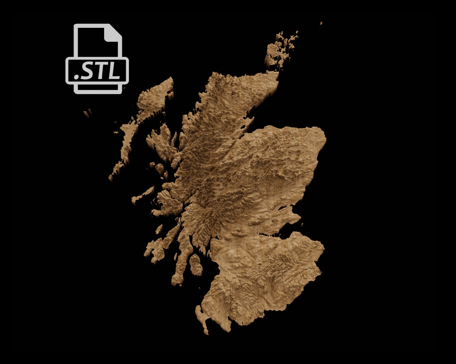 Scotland Topographic Map 3D Model Stl for CNC and 3D - Etsy