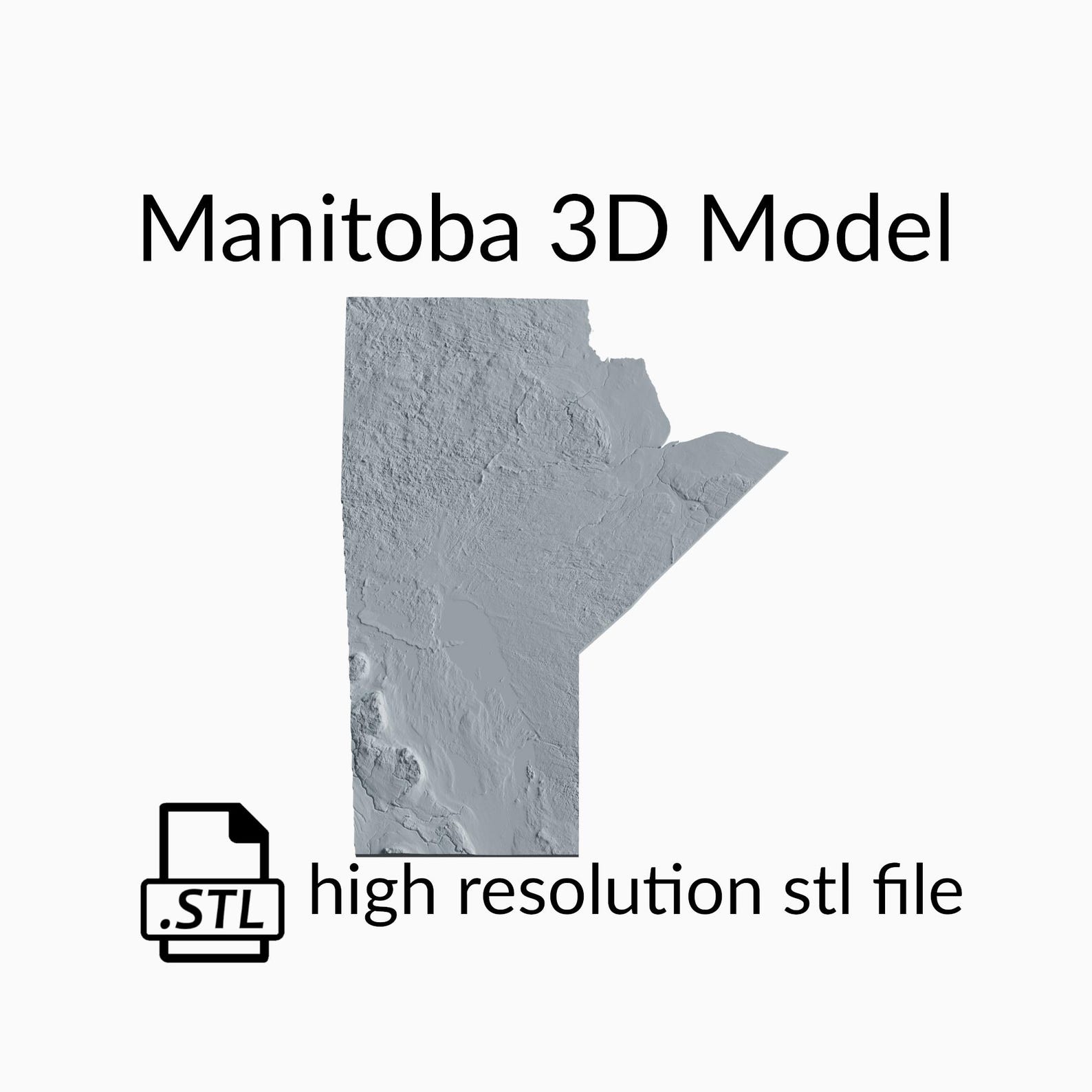 Manitoba Topographic Map 3D Model File | Stl File for CNC Milling and ...