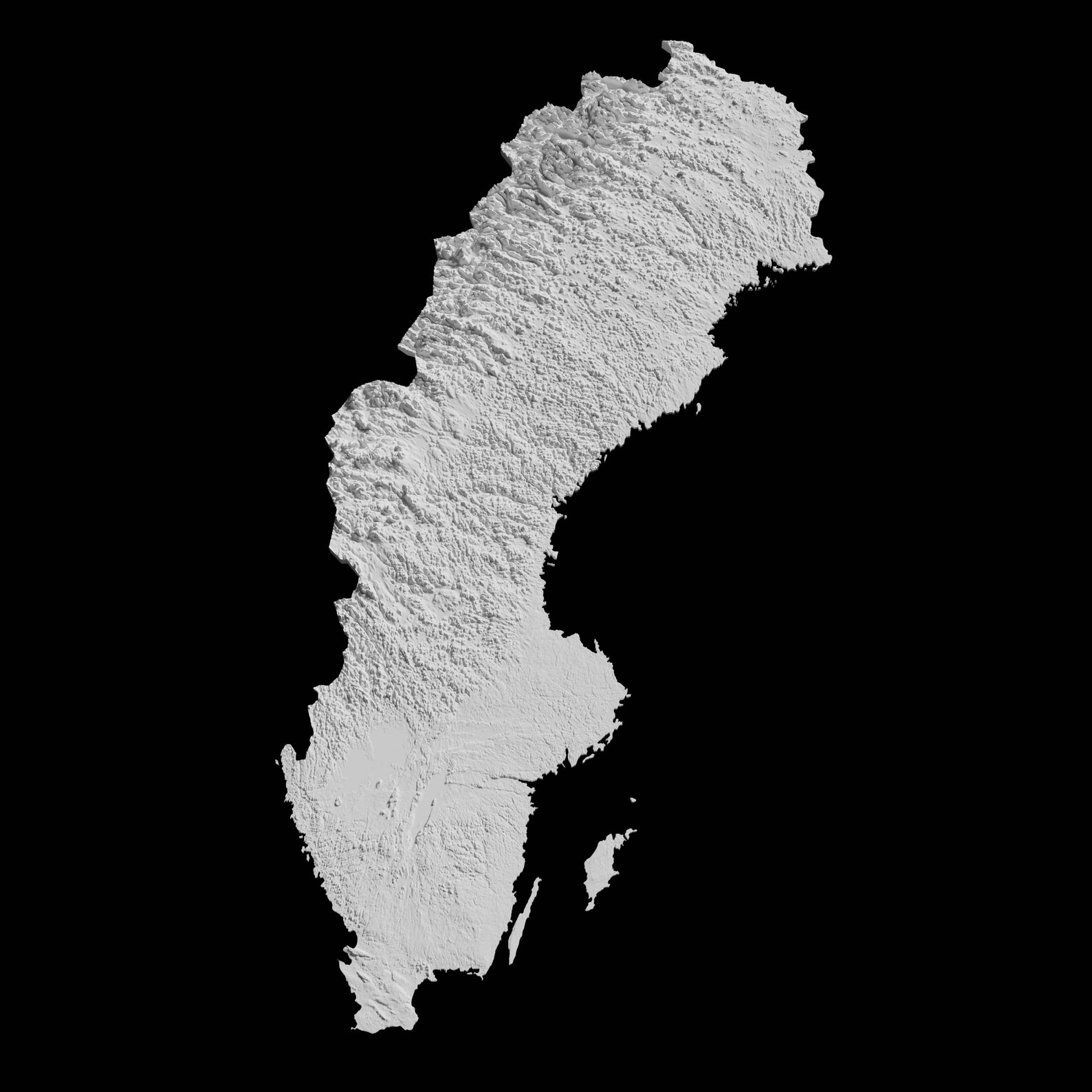 Sweden Topographic Map 3D Model File | Stl File for CNC Milling and 3D ...