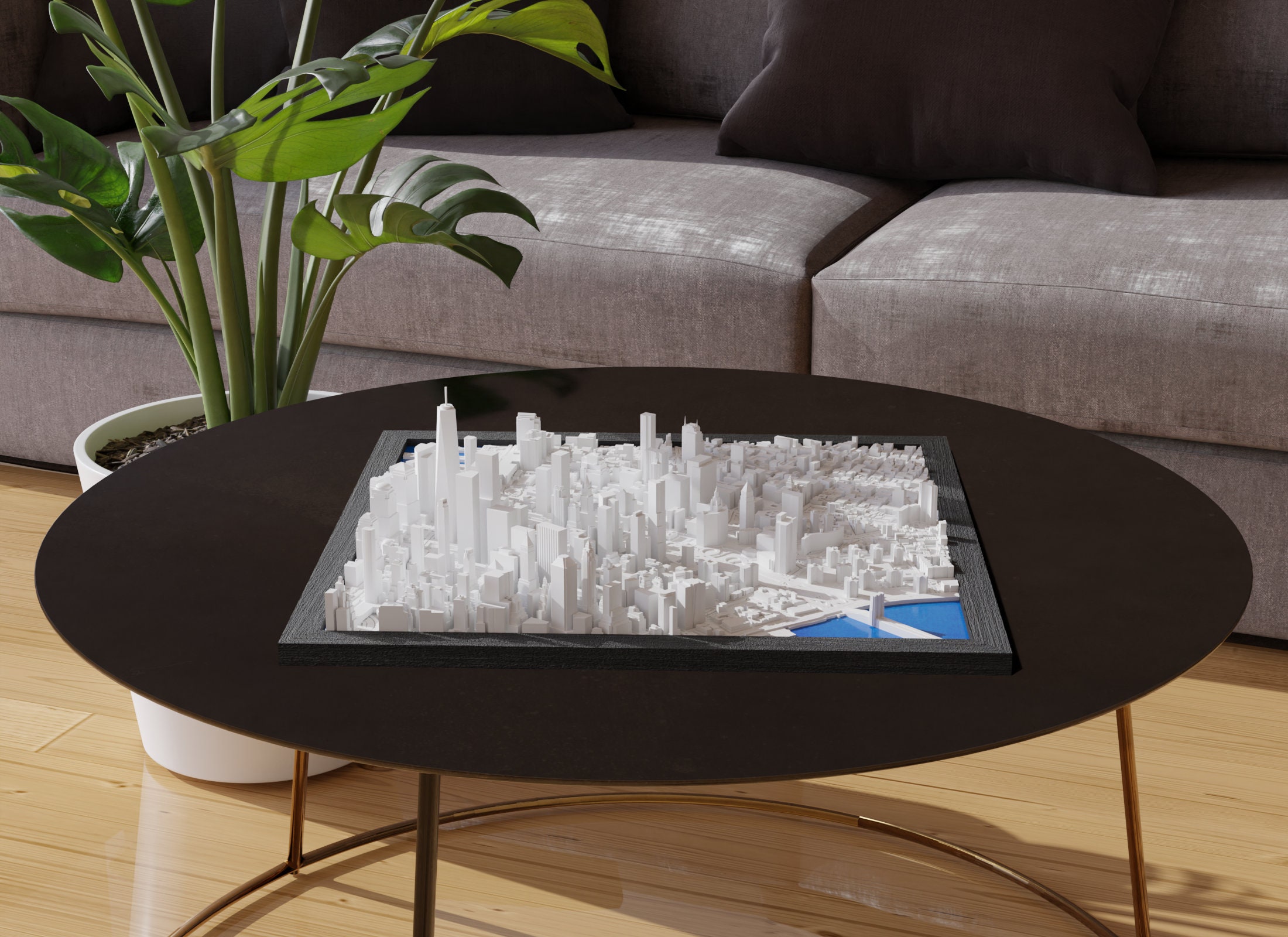 Lower Manhattan 3D Printed Map of New York New York Skyline 3D ...