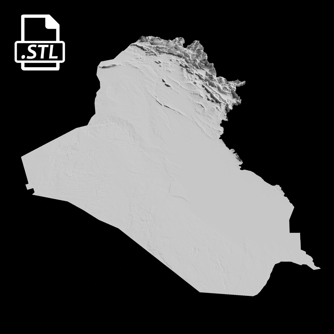 Iraq Topographic Map 3D Model File | Stl File for CNC Milling and 3D ...