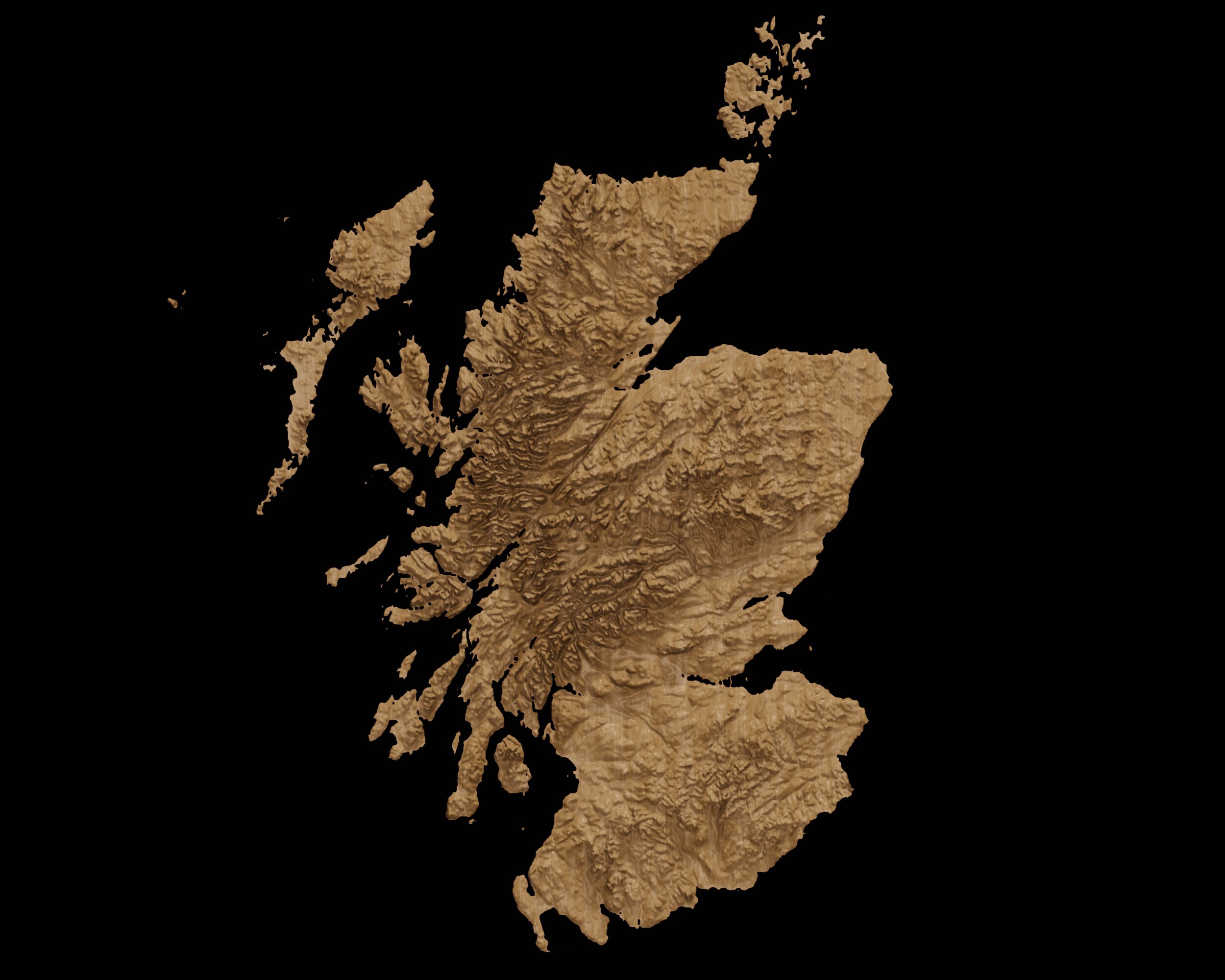 Scotland Topographic Map 3D Model Stl for CNC and 3D - Etsy