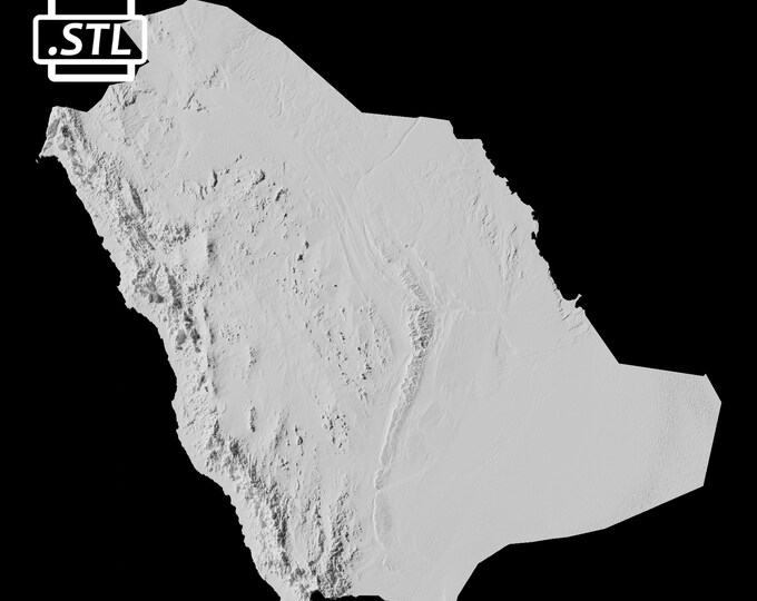 Jordan Topographic Map 3D Model File | Stl File for CNC Milling and 3D ...