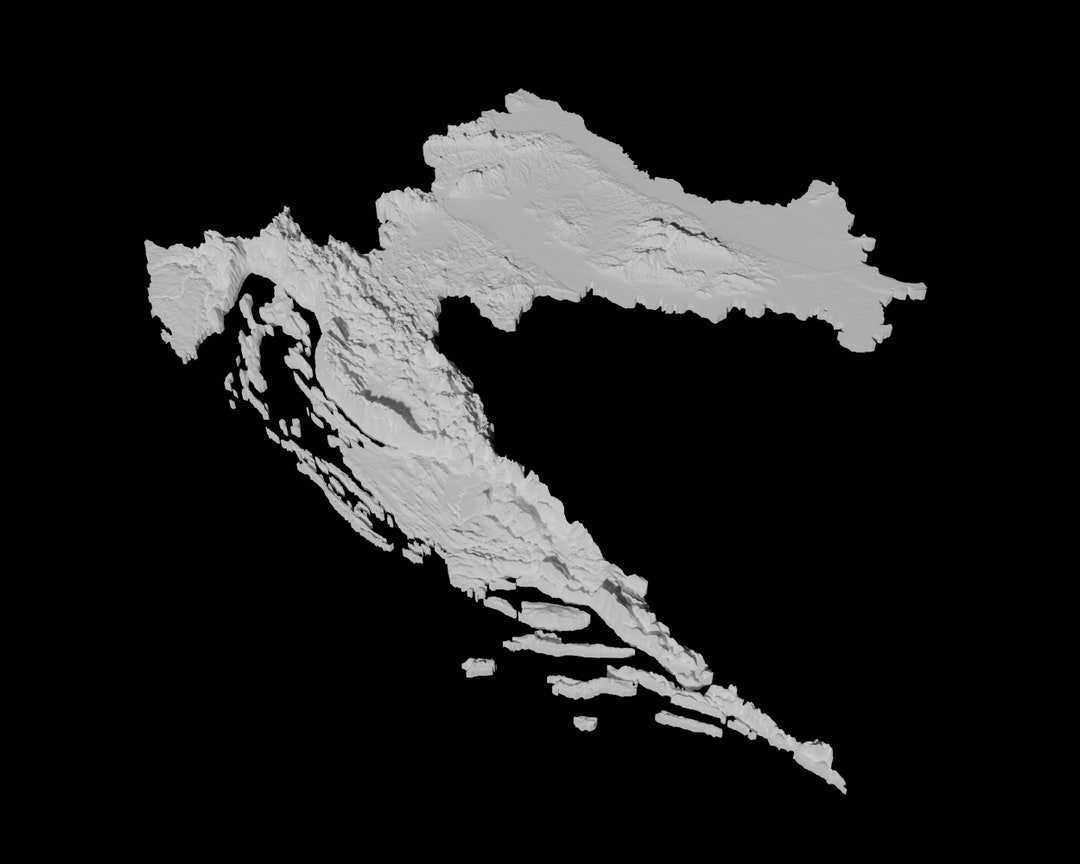 Croatia Topographic Map 3D Model Stl for CNC and 3D Printing - Etsy