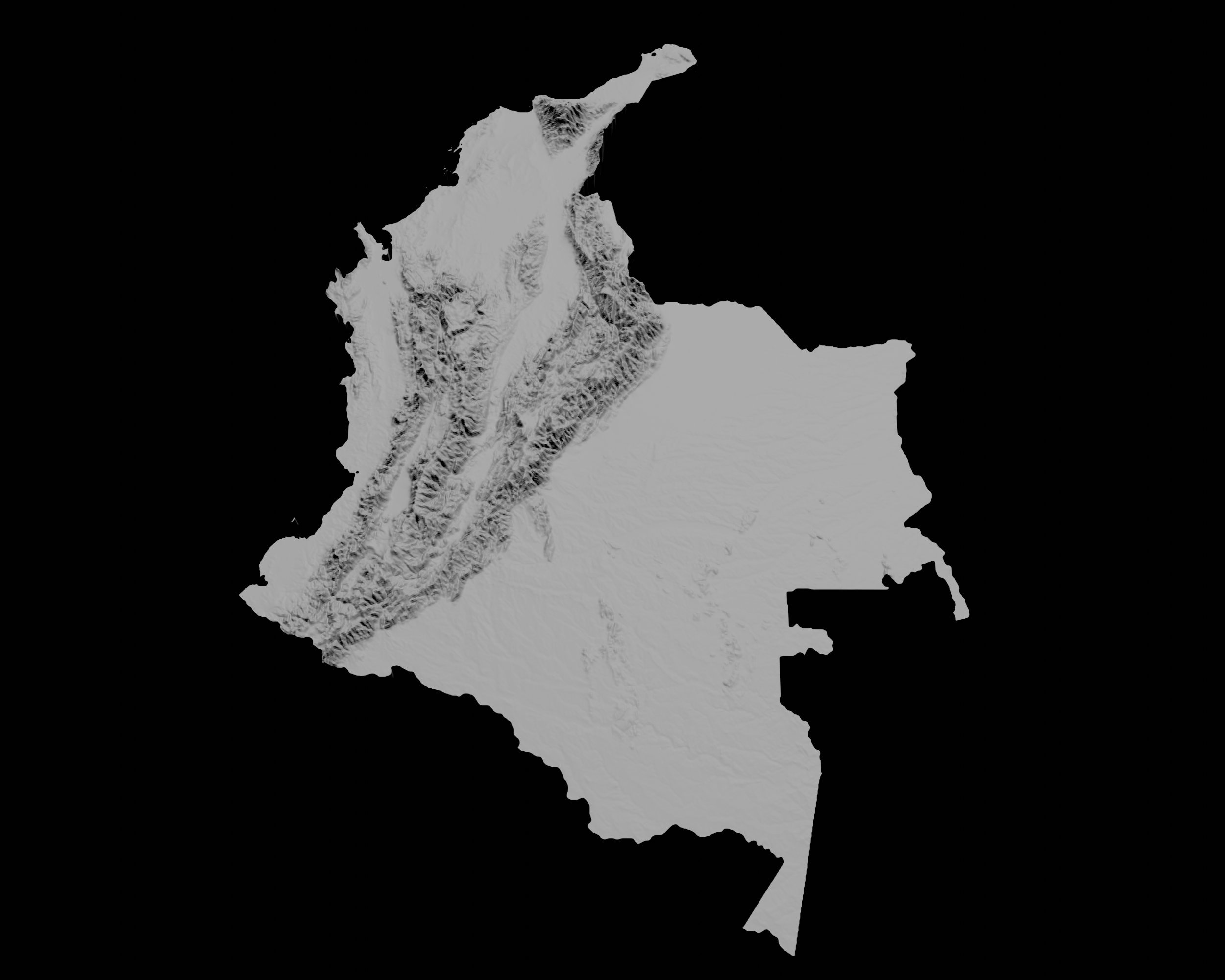 Mapa topográfico de colombia Modelo 3D Stl para CNC e - Etsy México