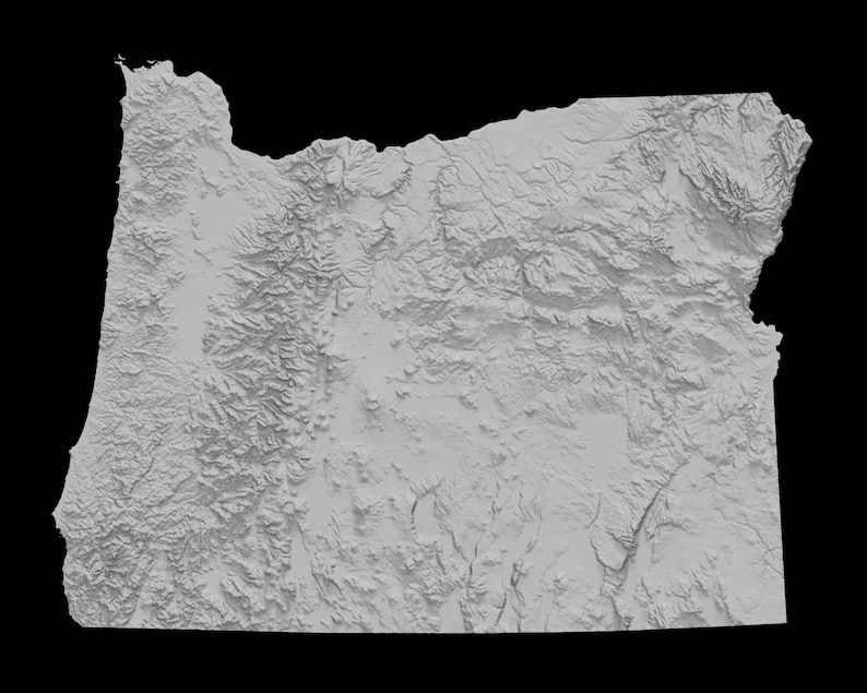 Oregon State Topographic Map 3D Model Stl for CNC Carving - Etsy