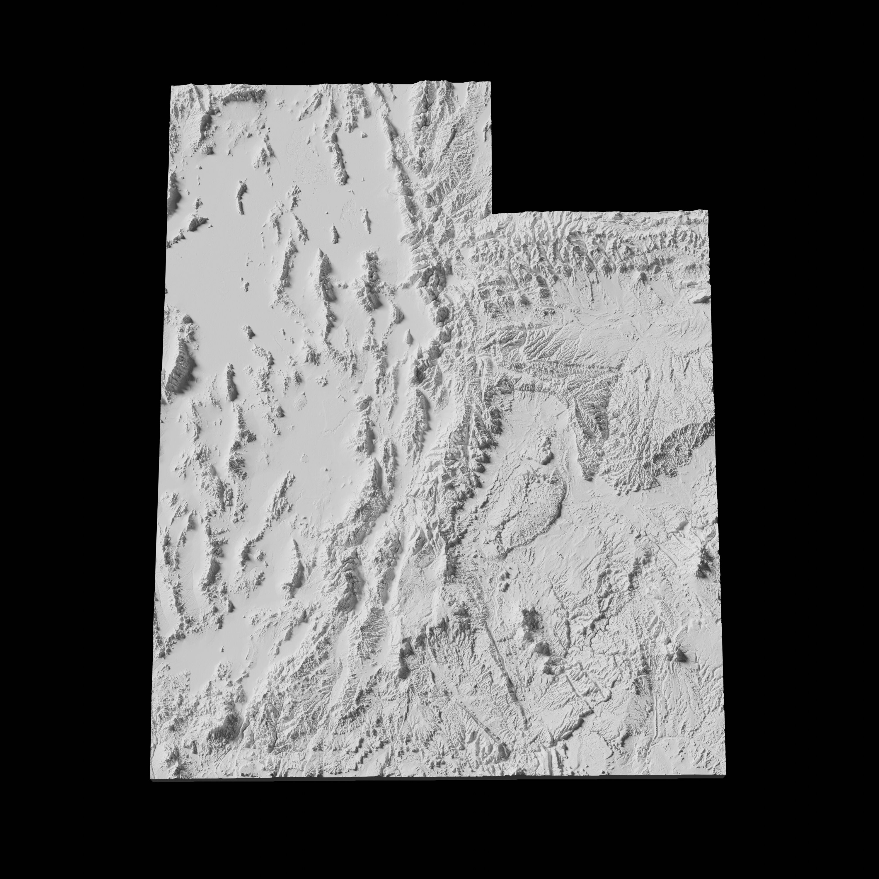 State of Utah Topographic Map 3D Model File | Stl File for CNC Milling ...