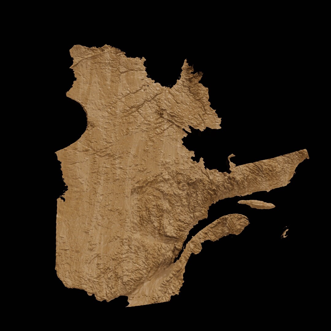 Quebec Topographic Terrrain Map 3D Model Stl for CNC and 3D - Etsy