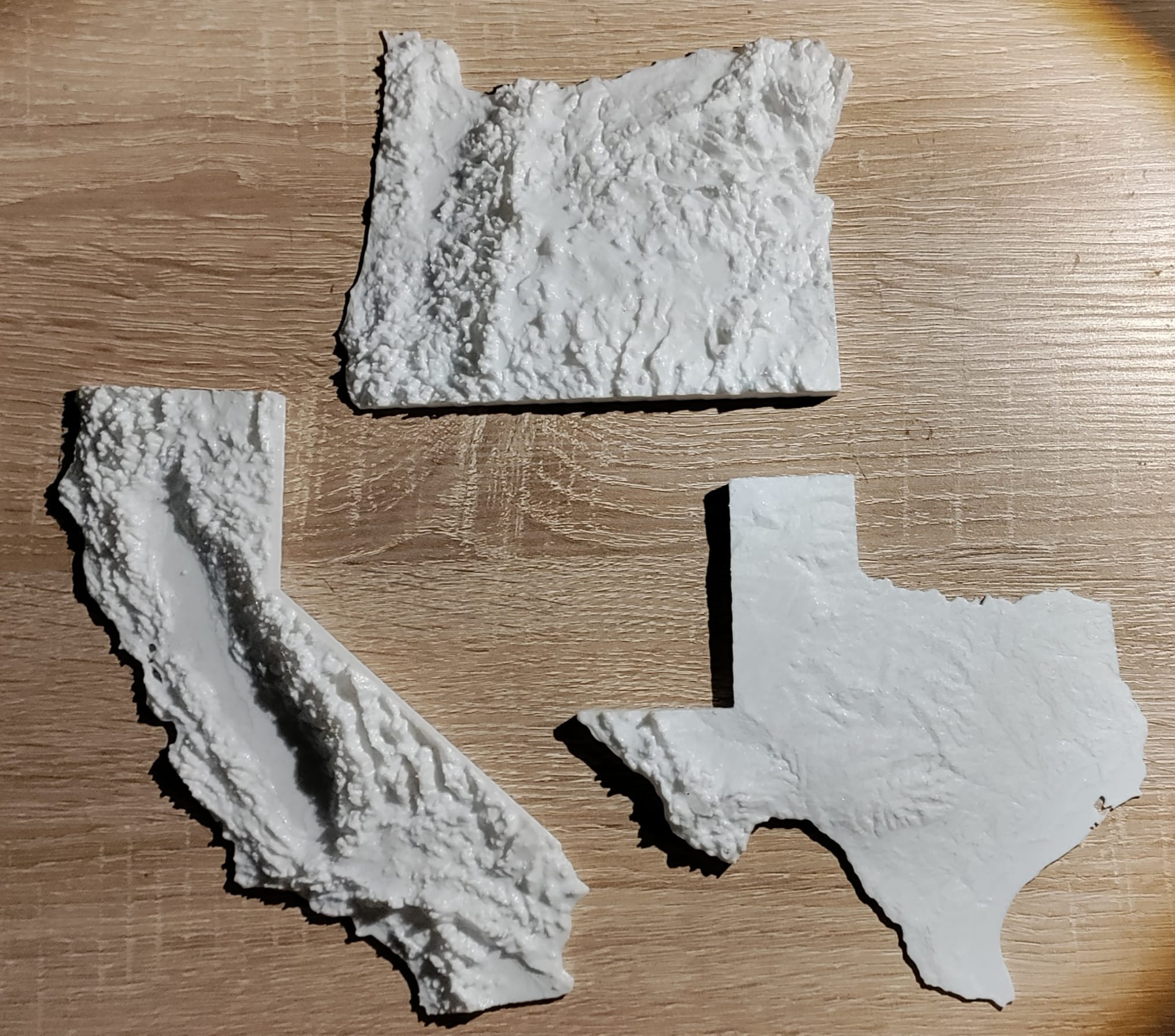 Custom 3D Printed Topographical Map of Any US State Relief - Etsy