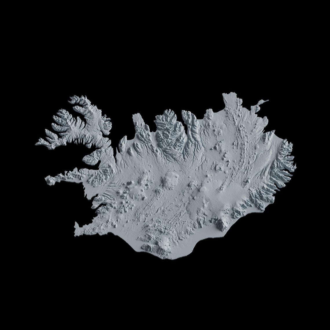 Iceland Topographic Map 3D Model File | Stl File for CNC Milling and 3D ...