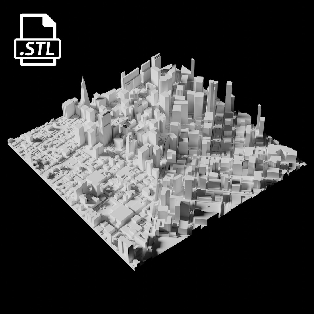 San Francisco City 3D Print File | STL File for 3D Printing | 3D Map of ...