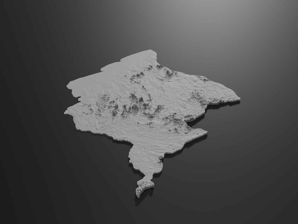 Suriname Topographical Relief Map 3D Model Stl for CNC and 3D Printing ...