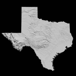 State of Texas Topographic Map 3D Model File | Stl File for CNC Milling ...