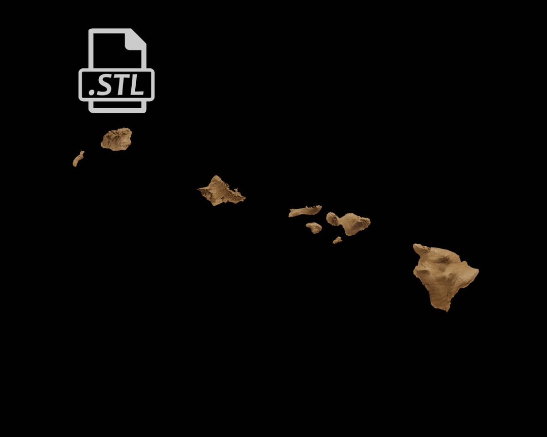 State of Hawaii Topographic Map 3D Model File Stl File for CNC Milling ...