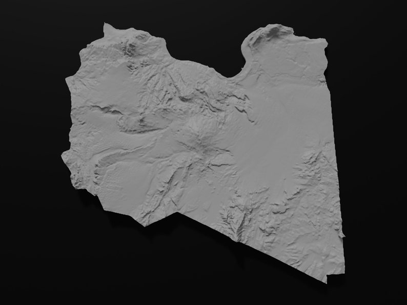 Libya Topographical Relief Map 3D Model Stl for CNC and 3D - Etsy
