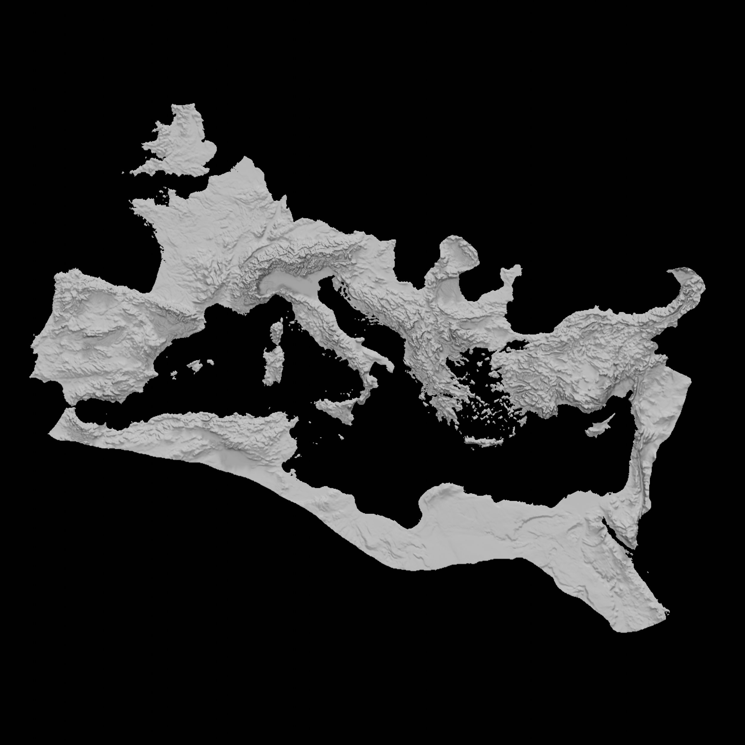 Roman Empire Topographic Map 3D Model File | Stl File for CNC Milling ...