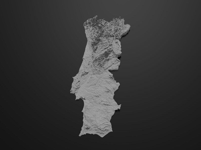 Portugal Topographic Map 3D Model Stl for CNC and 3D - Etsy