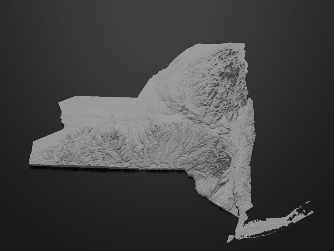 New York State Topographic Map 3D Model Stl for CNC Carving - Etsy