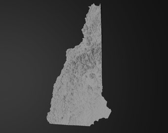 New Hampshire 3d Map Stl File - Etsy