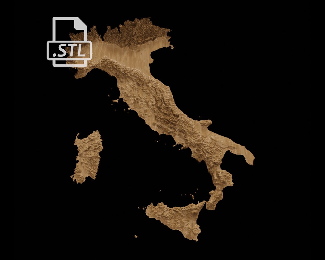 Italy Topographic Map 3D Model File Stl File for CNC Milling and 3D ...