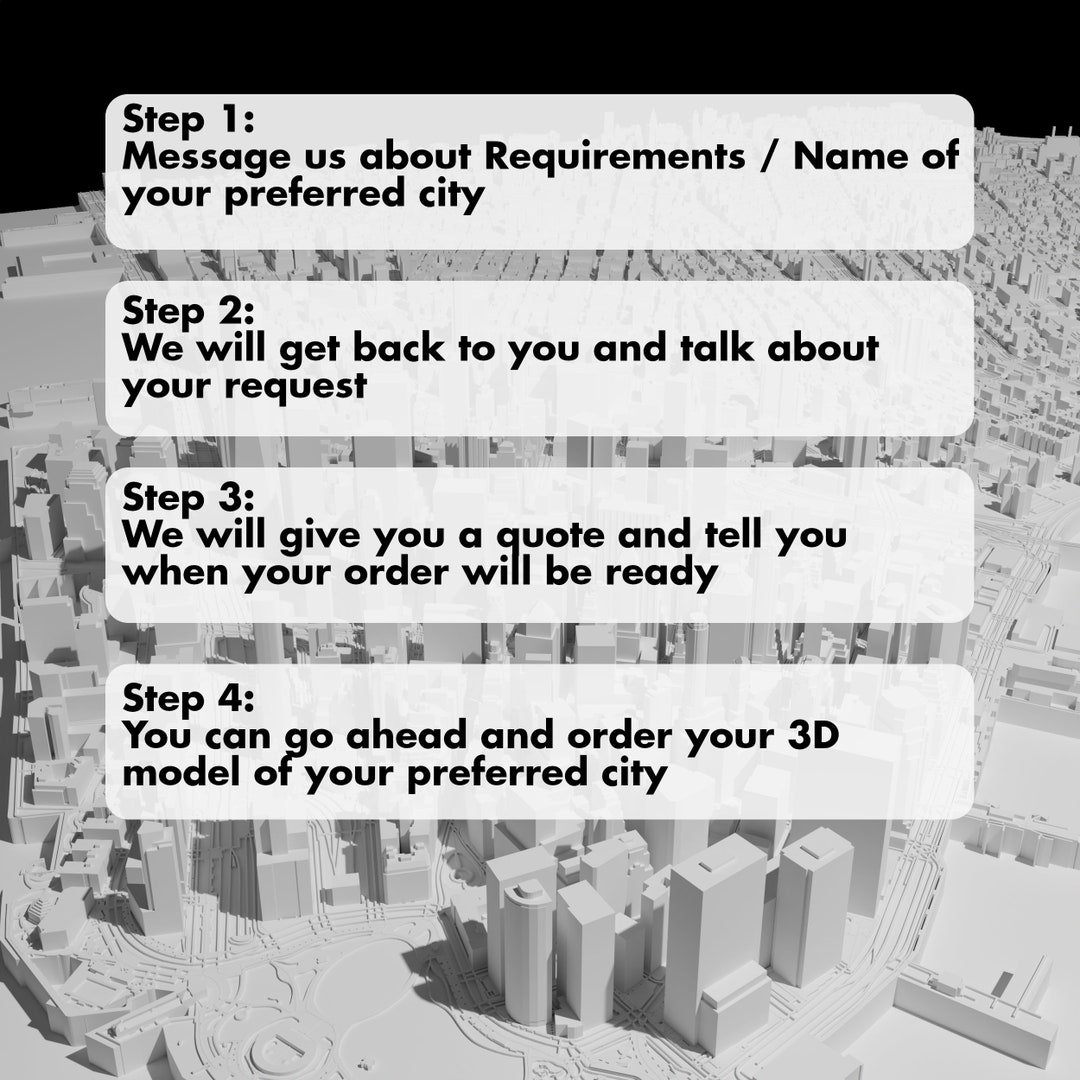 Custom City Stl File | 3D Printable 3D Model of Your City - Etsy