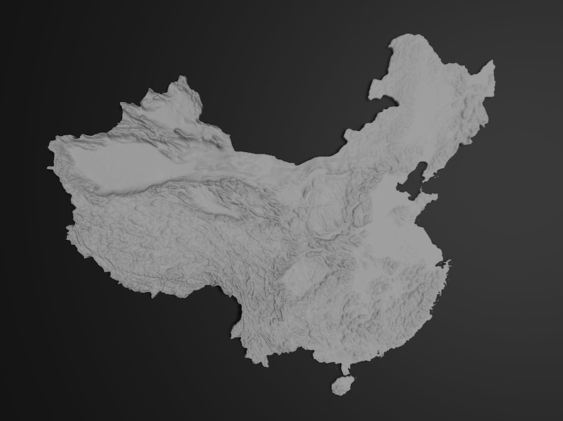 China Topographic Map | 3D Model Stl for CNC and 3D Printing - Etsy