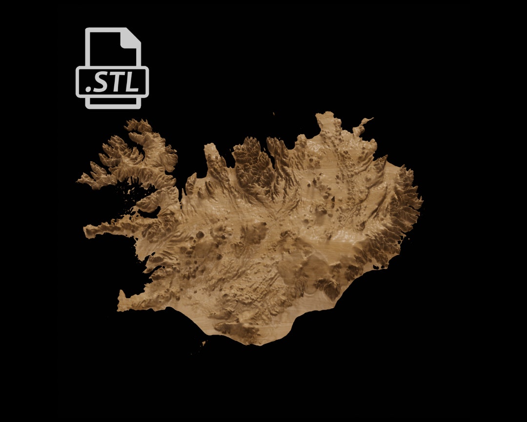 Iceland Topographic Map 3D Model File Stl File for CNC Milling and 3D ...