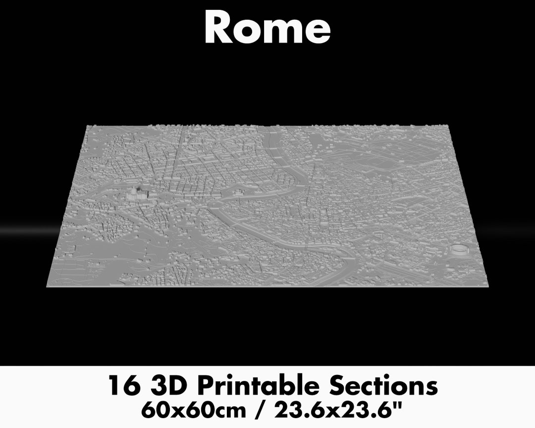 Rome 3D Printing Stl File 3D Printable City Model of Rome - Etsy