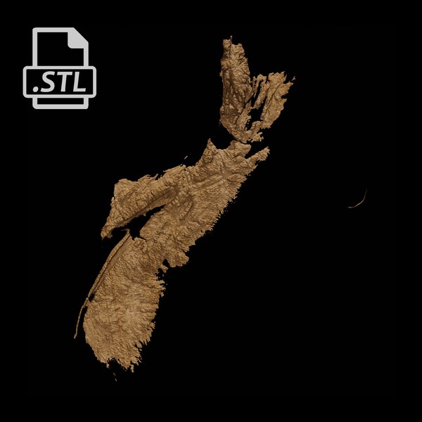 Nova Scotia Topographic Map | 3d Model Stl for Cnc - Etsy