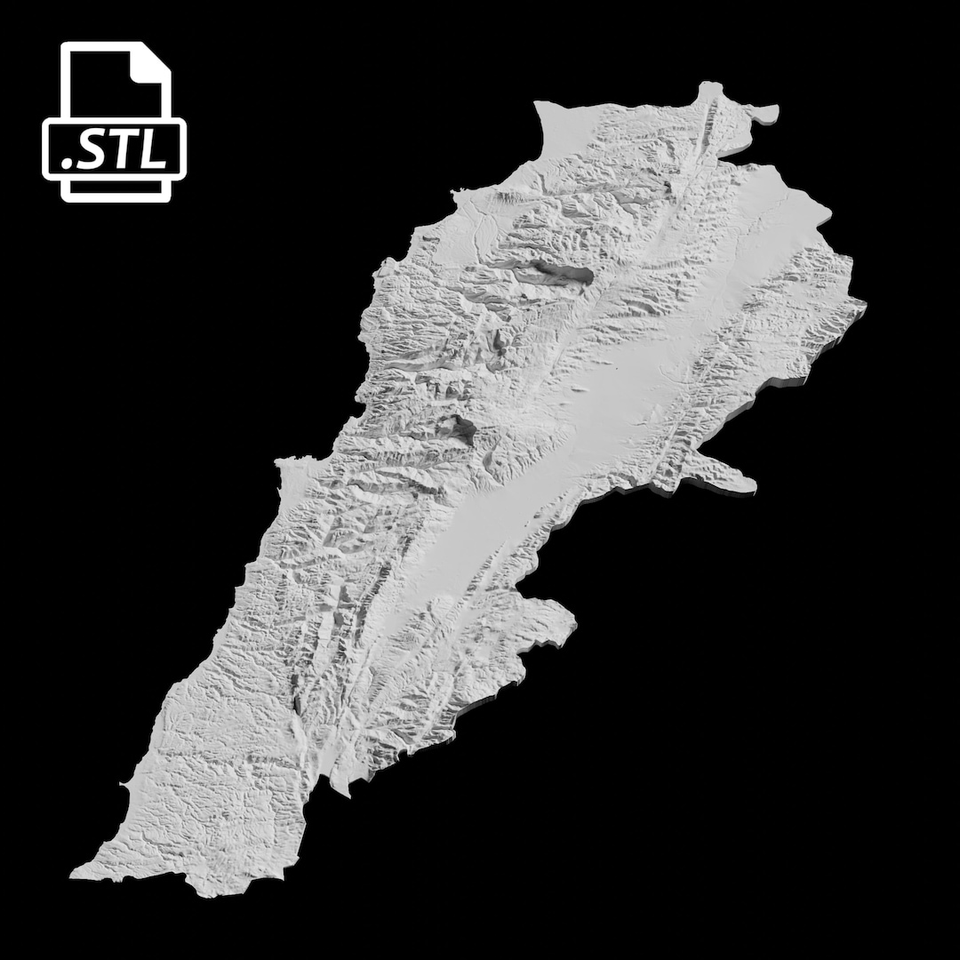 Lebanon Topographic Map 3D Model File | Stl File for CNC Milling and 3D ...