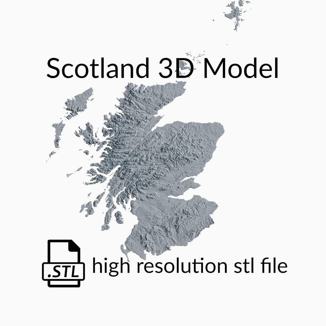 Scotland Topographic Map 3D Model File | Stl File for CNC Milling and ...