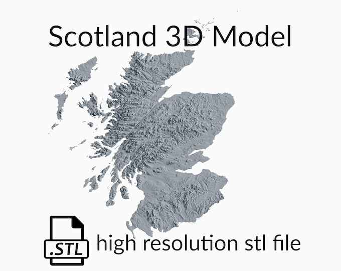 Scotland Topographic Map 3D Model File | Stl File for CNC Milling and ...