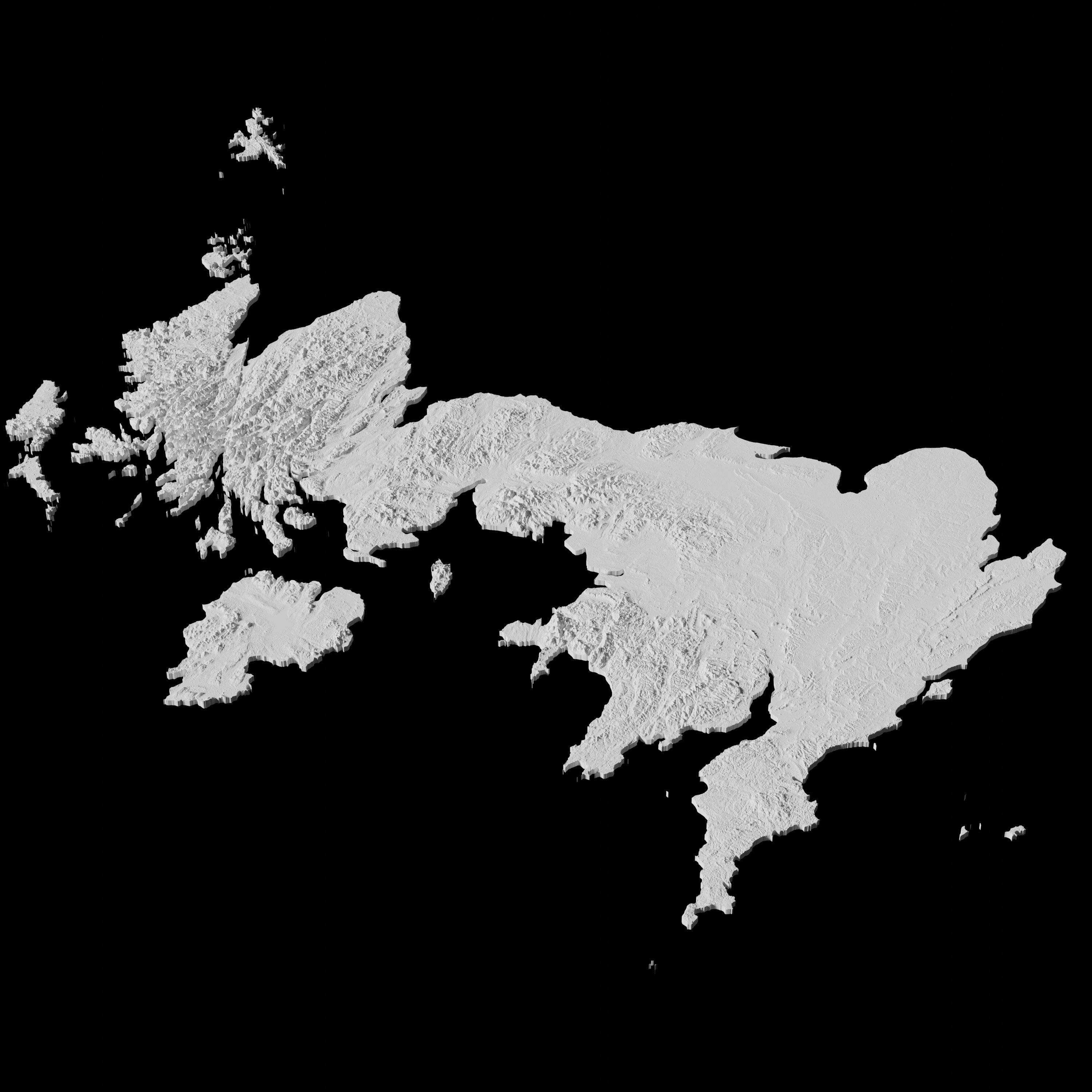 United Kingdom Topographic Map 3D Model File | Stl File for CNC Milling ...
