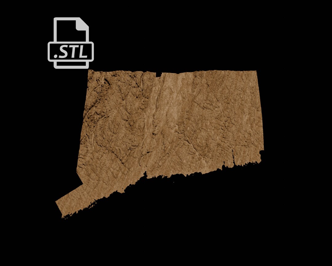 Connecticut State Topographic Map 3D Model Stl for CNC Carving and 3D ...