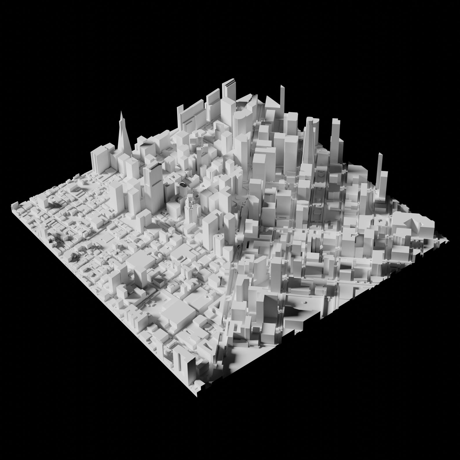San Francisco City 3D Print File | STL File for 3D Printing | 3D Map of ...