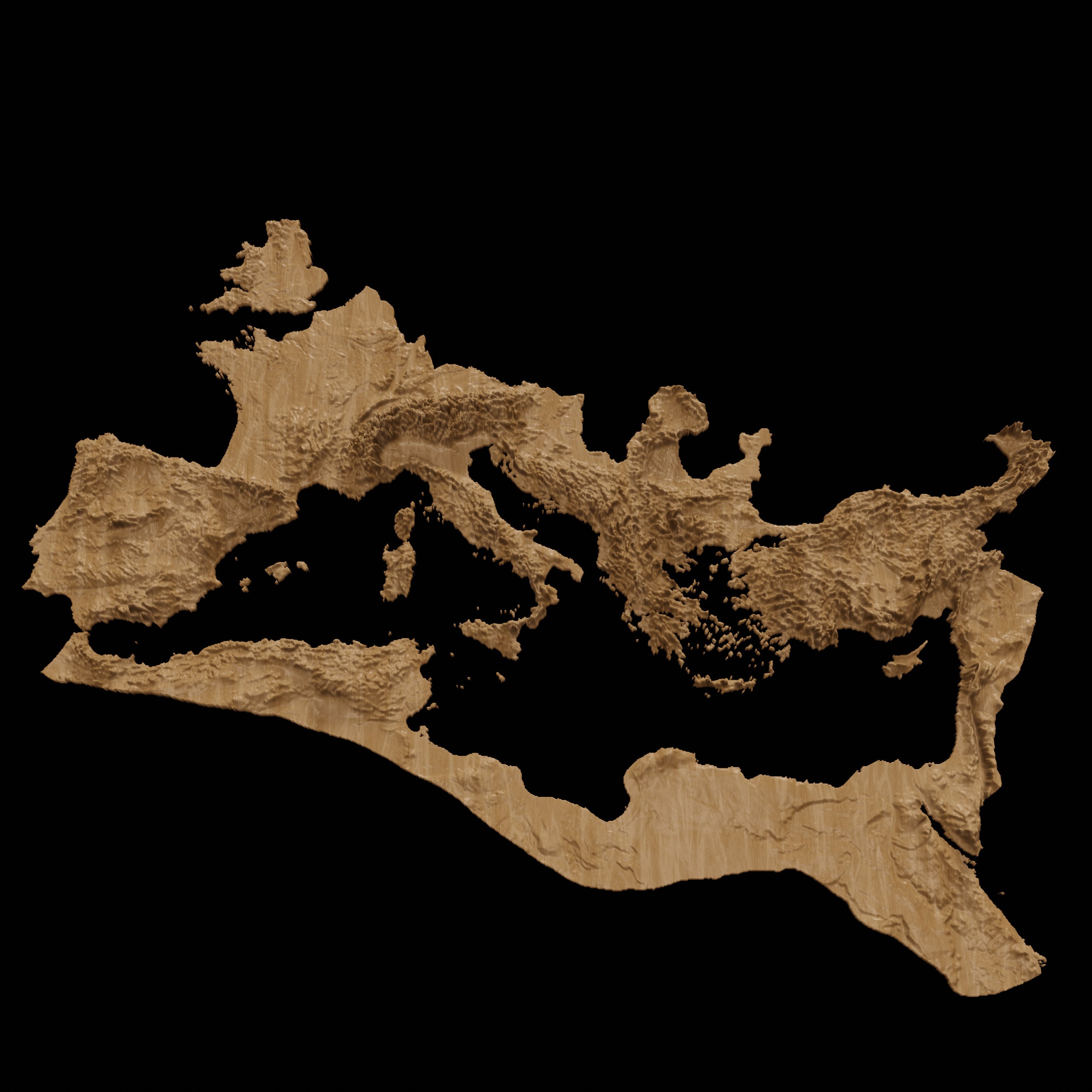 Roman Empire Topographic Map 3D Model File | Stl File for CNC Milling ...