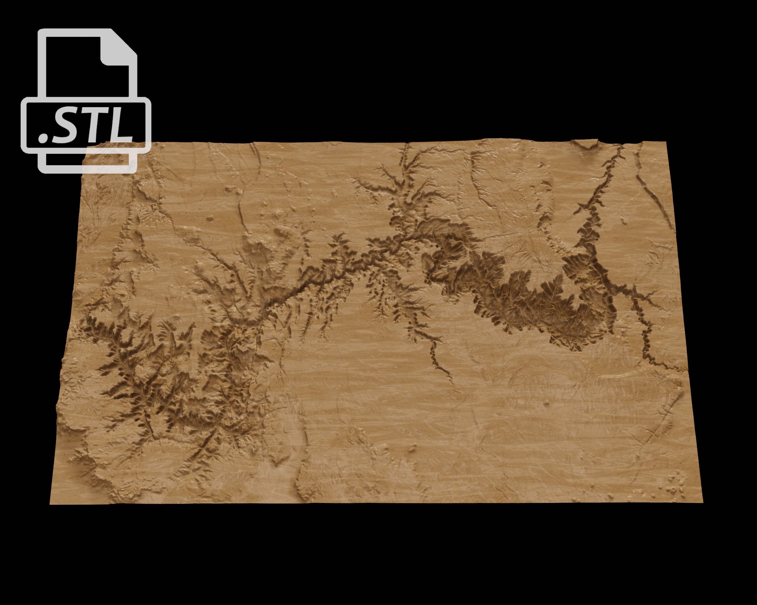 Grand Canyon Topographic Map 3D Model Stl for CNC and 3D - Etsy