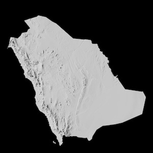 Saudi Arabia Topographic Map 3D Model File | Stl File for CNC Milling ...
