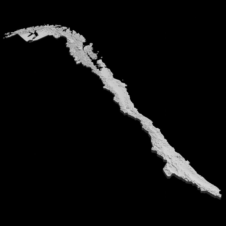 Chile Topographic Map 3D Model File | Stl File for CNC Milling and 3D ...