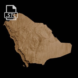 Saudi Arabia Topographic Map 3D Model Stl for CNC and 3D Printing - Etsy
