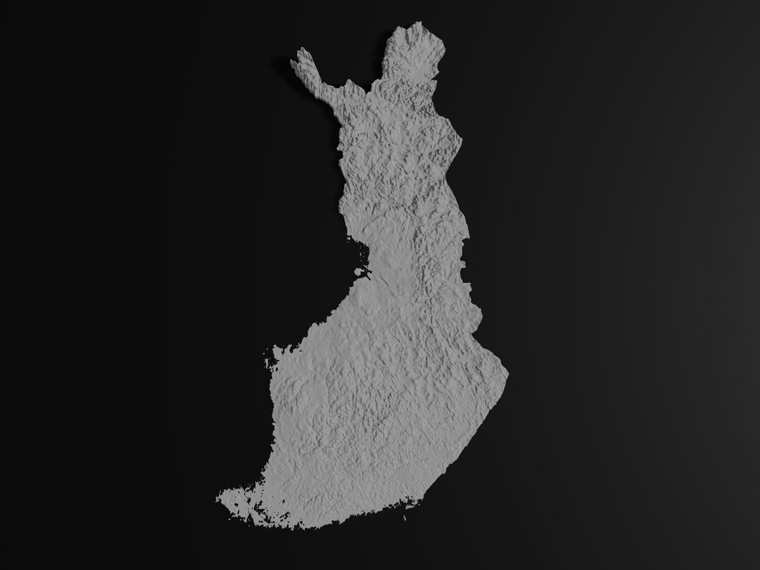 Finland Topographical Relief Map 3D Model Stl for CNC and 3D - Etsy