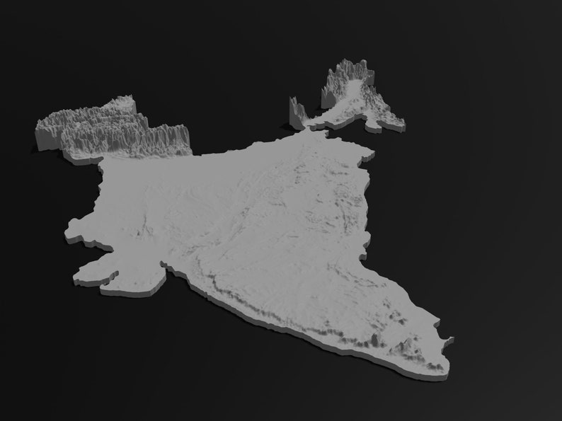 India Topographical Relief Map 3D Model Stl for CNC and 3D - Etsy
