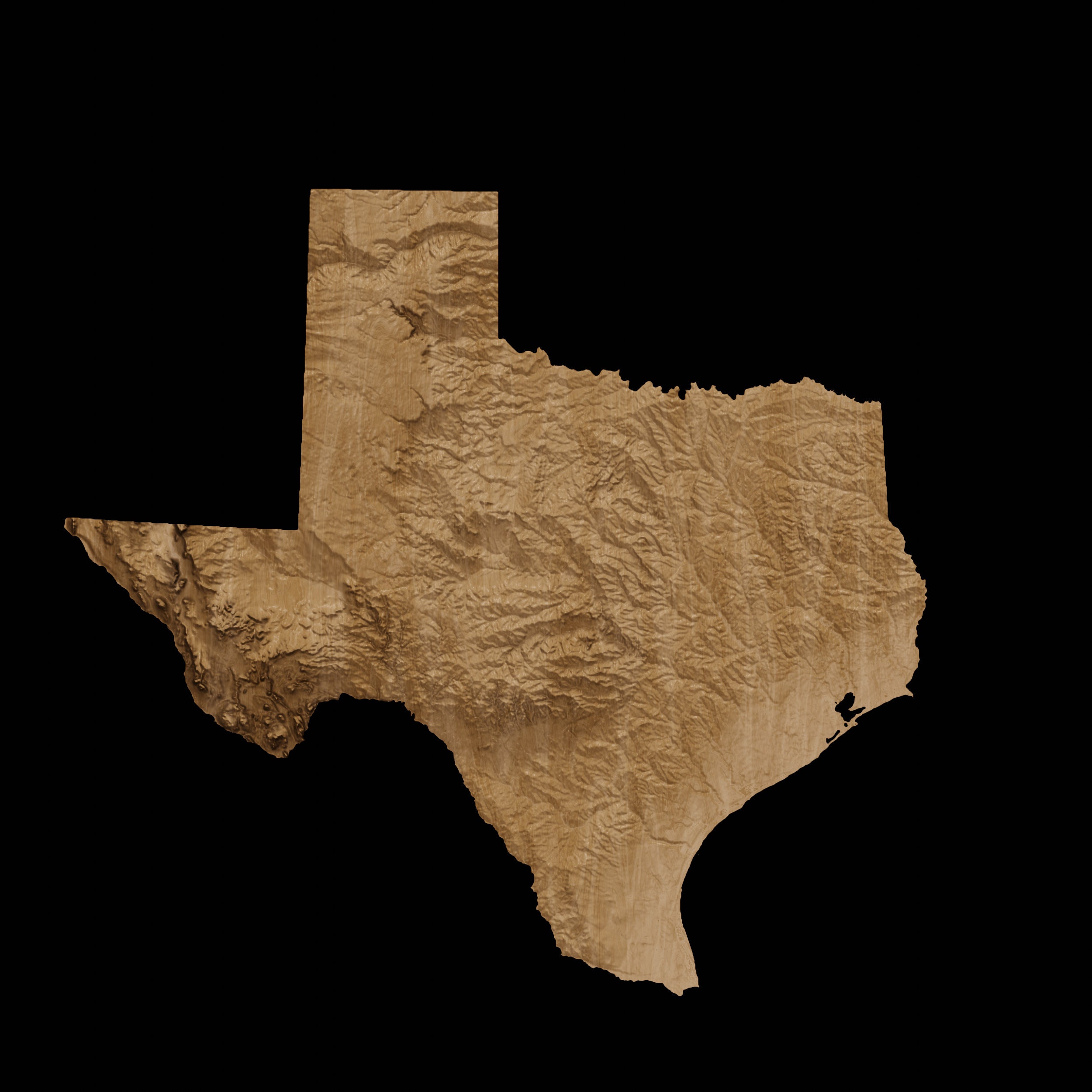 Texas State Topographic Map 3D Model Stl for CNC Carving and - Etsy UK